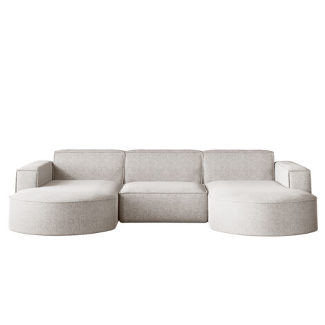 Ecksofa, Sofa U form, Couch U form MODENA U STUDIO stoff Neve Beige