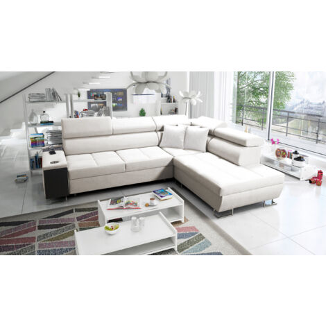 Multifunktionaler Eckschrank MORENA VII, Uttario Velvet Ecru Rechts