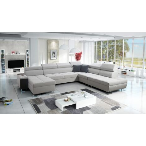 Großer multifunktionaler Eckschrank Morena X, Uttario Velvet Hellgrau Links