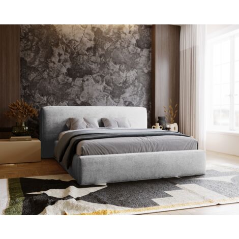 Lit avec rangement 160x200 Vitoria, Lit Double - Design Moderne - Gris ...