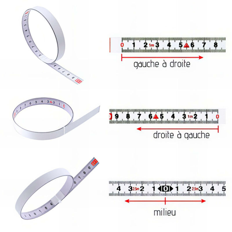 Réglet PVC auto-collant L. 2 000 x l. 13 mm gauche et droite