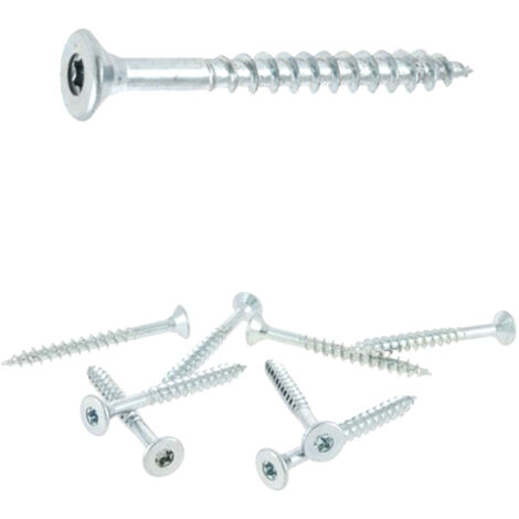 250 vis agglo tête fraisée Torx acier zingués blanc - Diamètre 6 mm mm