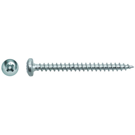 50 vis agglo tête cylindrique pozidriv zingués blanc 4.0 X 45 mm