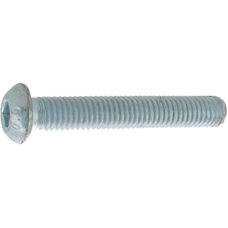 200 Vis métaux tête bombée hexagonale creuse Iso7380 10,9 acier zingués - diamètre 6 mm ...