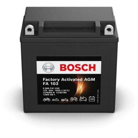 Batterie moto Bosch FA103 YB9-B YT9B 12N9-4B-1 12V 9AH 100A