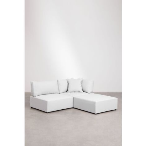 Divano angolare componibile in 2 pezzi con puff Kata SKLUM