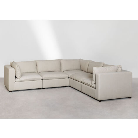 Canapé d'angle modulaire 5 pièces de style Estefan SKLUM Tapioca Beige