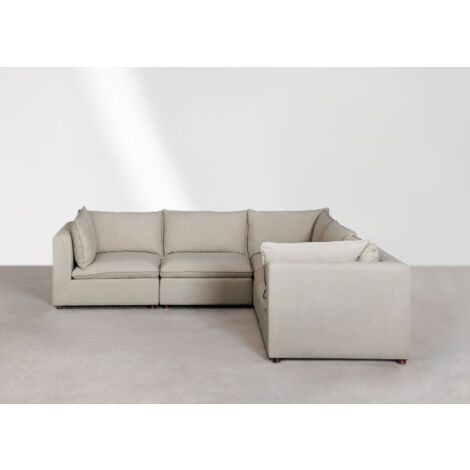 Canapé d'angle modulaire 5 pièces de style Estefan SKLUM Tapioca Beige
