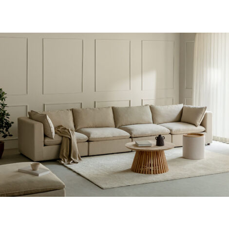 Canapé d'angle modulaire 4 pièces de style Estefan SKLUM Tapioca Beige