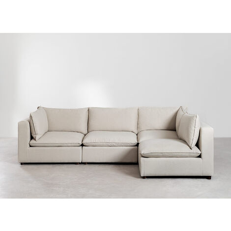 Canapé d'angle modulaire 4 pièces de style Estefan SKLUM Tapioca Beige
