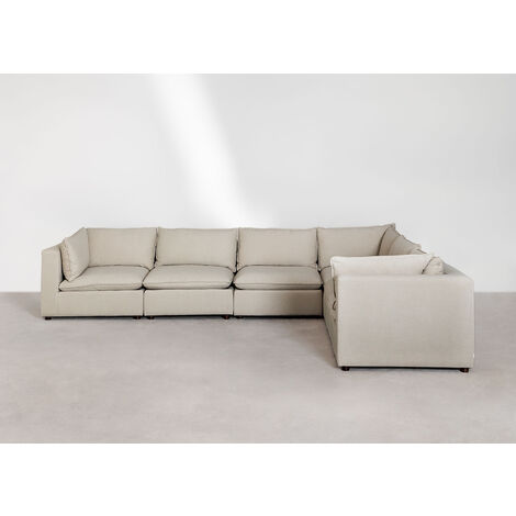 Canapé d'angle modulaire 6 pièces de style Estefan SKLUM Tapioca Beige