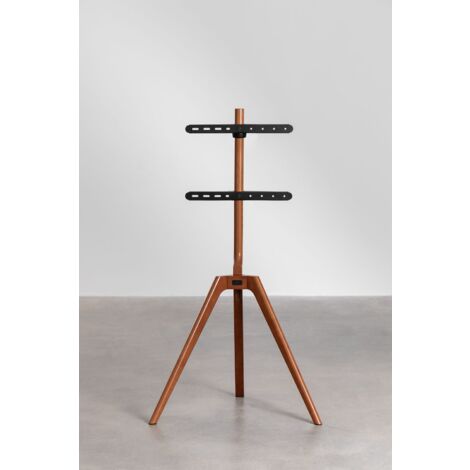 Support de sol pour téléviseur Curtiz en acier et bois SKLUM Marron ...