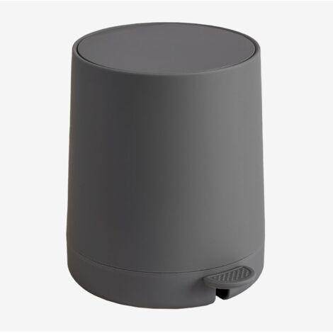 Poubelle Garanis avec couvercle et pédale SKLUM Gris Nickel