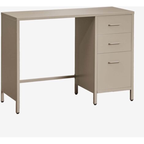 Bureau en acier avec tiroirs Janine SKLUM Moka Brown