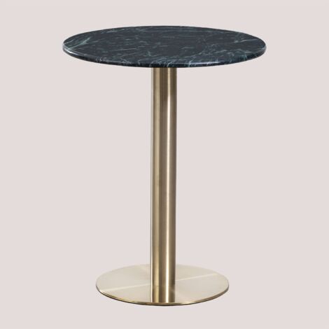 Table de Bar Ronde en Marbre Cosmopolitan SKLUM Ø60 cm Or champagne