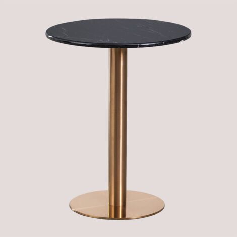Table de Bar Ronde en Marbre Cosmopolitan SKLUM Ø60 cm Or Rose