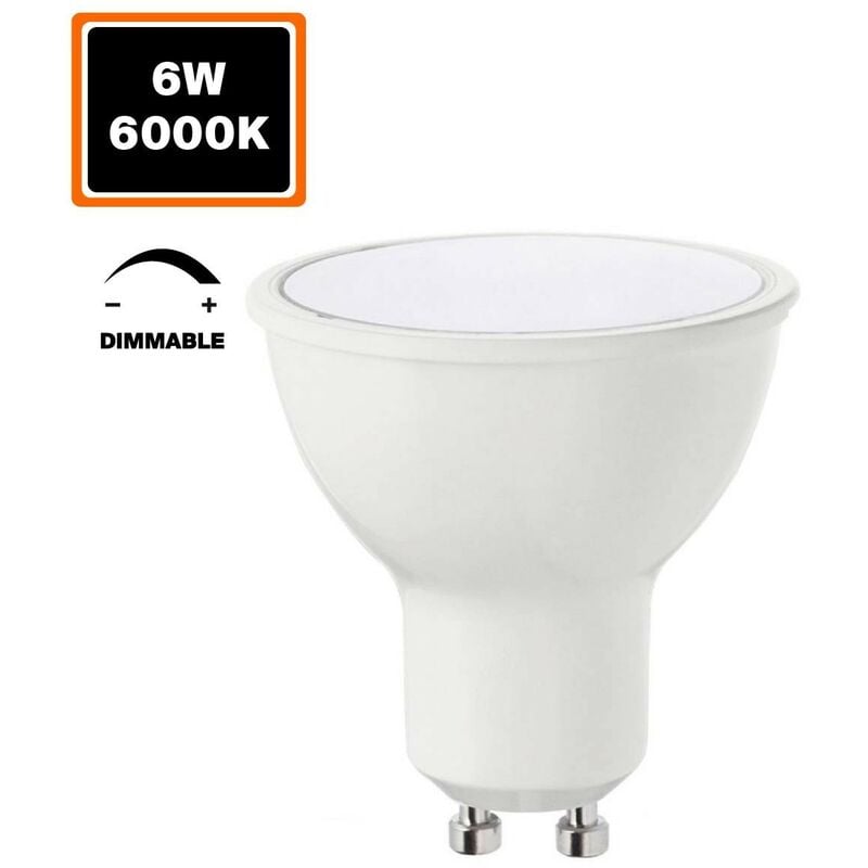 Ampoule GU10 6W Dimmable Blanc Froid 6000k Haute Luminosité