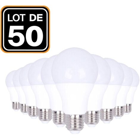 50 Ampoules LED E27 20W 3000K Blanc Chaud Haute Luminosité