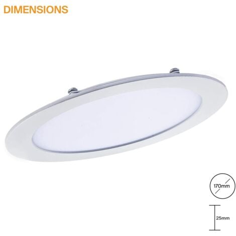 5 Spot Encastrables LED 12W Rond Extra-Plat Blanc Neutre 4500K