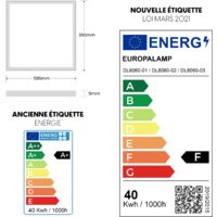 Dalle LED 600x600 40W lot de 6 pcs PMMA Blanc froid 6000k Haute Luminosité