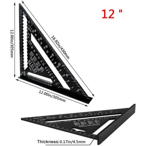 Carpenter's Square 90 Degree Aluminum Alloy Triangle Rulers High ...