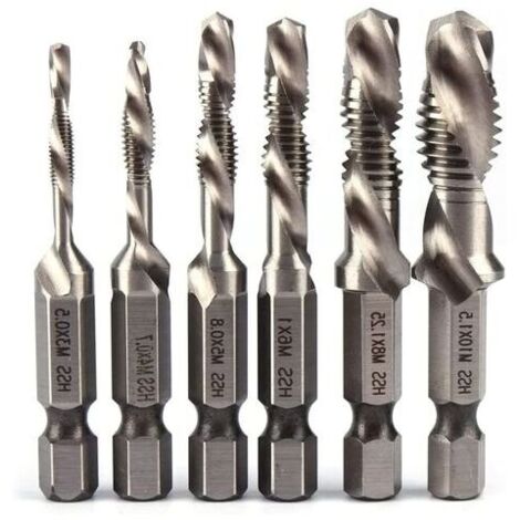 Foret Taraudeur, Jeu de Taraud Filetage Métrique Taraudage M3 M4 M5 M6 M8 M10 Coffret Forets et ...