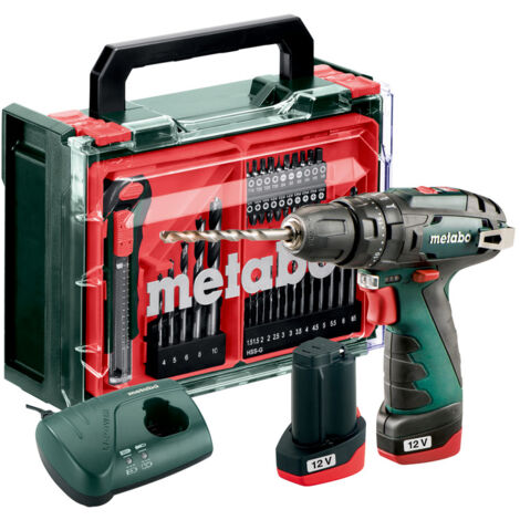 Metabo Perceuse-visseuse à percussion sans fil PowerMaxx SB Basic Set (600385710) avec atelier ...