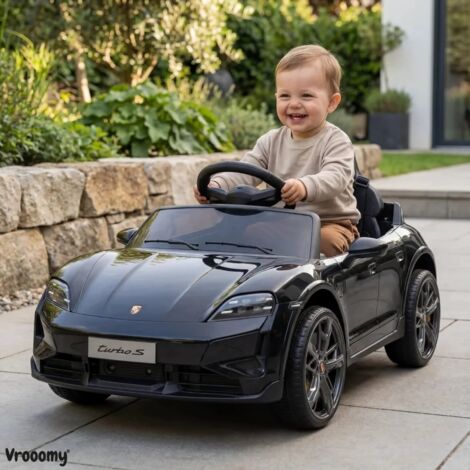 Porsche Taycan Turbo S Elektro Kinderauto 12V - Schwarz