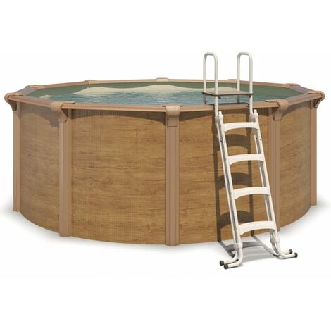 Piscine hors sol acier ronde Ø 3,65 x 1,32 m aspect bois OSMOSE
