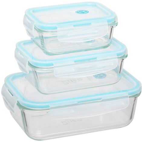 5five - 3 contenitori rettangolari in vetro clipeat