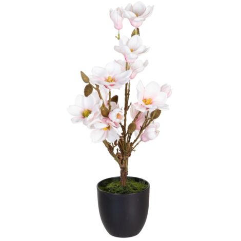 Plante décorative Polyester Polyéthylène Fer 30 x 30 x 60 cm Magnolia