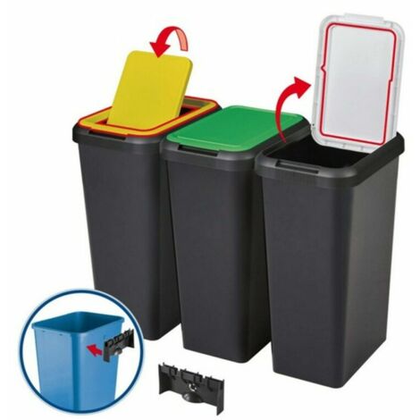 Poubelle recyclage Tontarelli IN7309 (6 Unités) (29,2 x 39,2 x 59,6 cm)