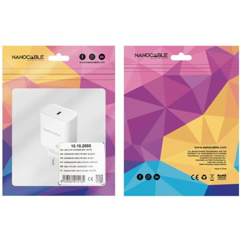 Chargeur mural NANOCABLE 10.10.2005 Blanc