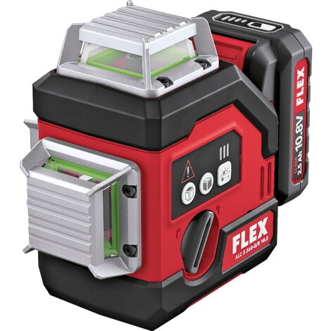 Laser a croce Flex ALC 3/360-G/R 10,8 set, 1x 2,5 Ah e caricatore in L-BOXX