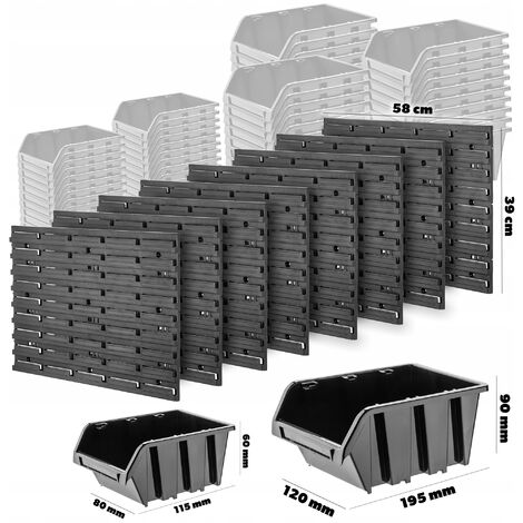 KADAX Werkzeugwandregal, aus Kunststoff, Rot&Schwarz, 232 x 78 cm, 132 tlg