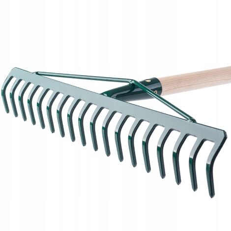 KADAX Rechen, breite Harke für Garten, Rasenrechen aus Metall, 18 Zinken