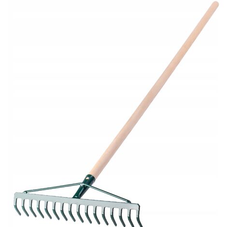 KADAX Rechen, breite Harke für Garten, Rasenrechen aus Metall, 16 Zinken