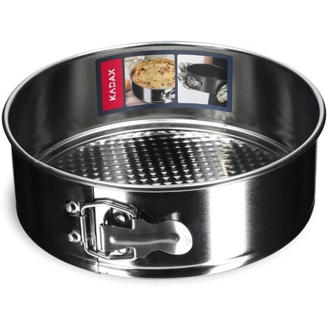 KADAX Backblech, Tortenform, runde Backform, Kuchenform, 24 cm, Silber