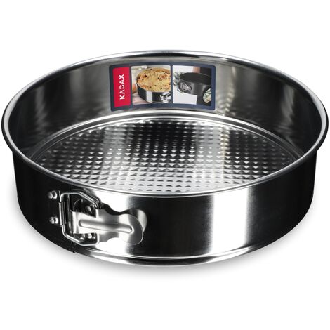 KADAX Backblech, Tortenform, runde Backform, Kuchenform, 26 cm, Silber