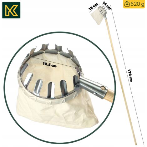 KADAX Pflücker mit Stiel aus Holz, Obstfänger