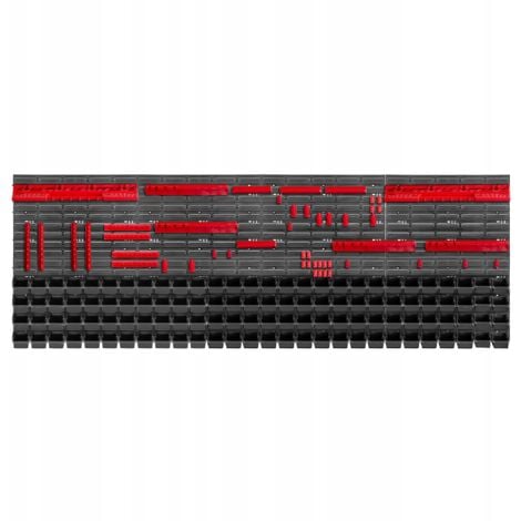 KADAX Werkstattwandregal, Wandplatten, 232 x 78 cm, Rot und Schwarz ...