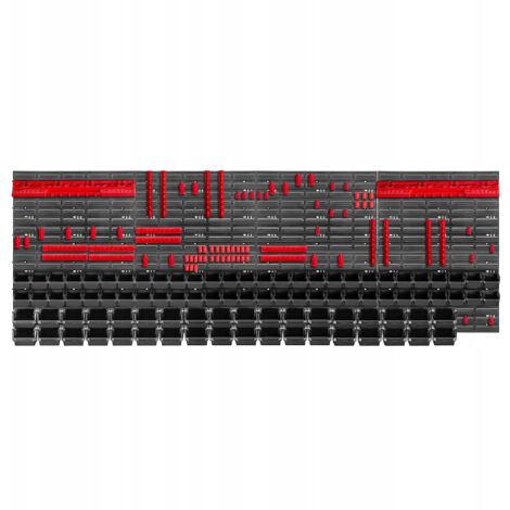 KADAX Werkstattwandregal, Wandplatten, 232 x 78 cm, Rot und Schwarz ...