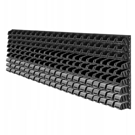 KADAX Werkstattwandregal, Wandplatten, 232 x 78 cm, Schwarz, 180 tlg.