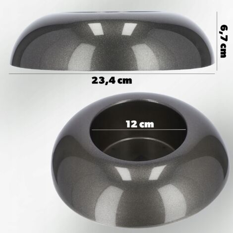 KADAX Ikebana aus Kunststoff, Blumentopf, Blumenschale, rund, 12 cm, Grafit