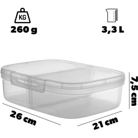 Curver Snap Box Behälter mit Teiler, 3.3L, Transparent