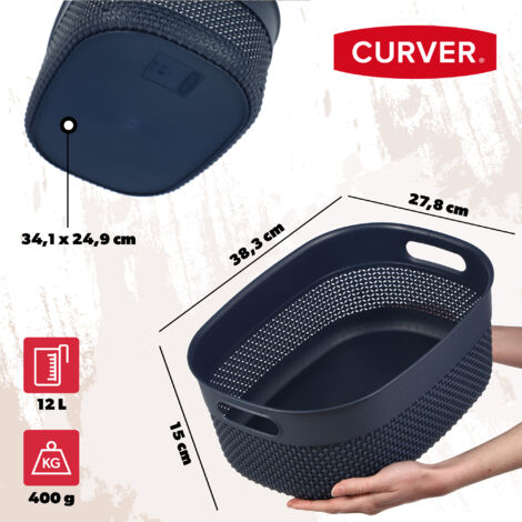 Curver Filo Behälter aus recyceltem Kunststoff 12L, Marineblau