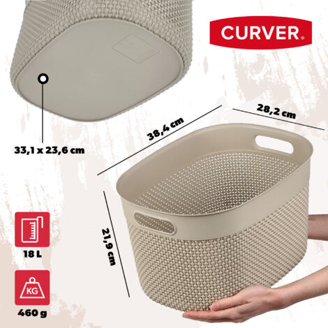 Curver Filo Behälter aus recyceltem Kunststoff 18L, Beige