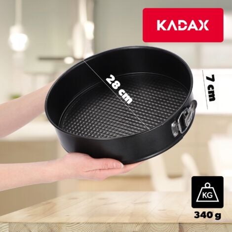 KADAX Backblech, Tortenform, runde Backform, Kuchenform, 28 cm, Schwarz