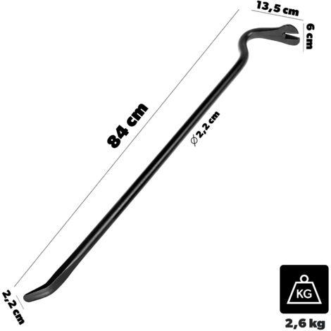 KADAX Brecheisen aus Stahl, Brechstange mit Klaue und breiter Klinge, 80 cm