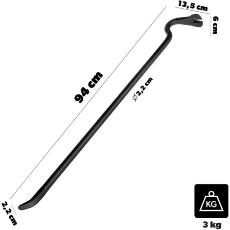 KADAX Brecheisen aus Stahl, Brechstange mit Klaue und breiter Klinge, 40 cm